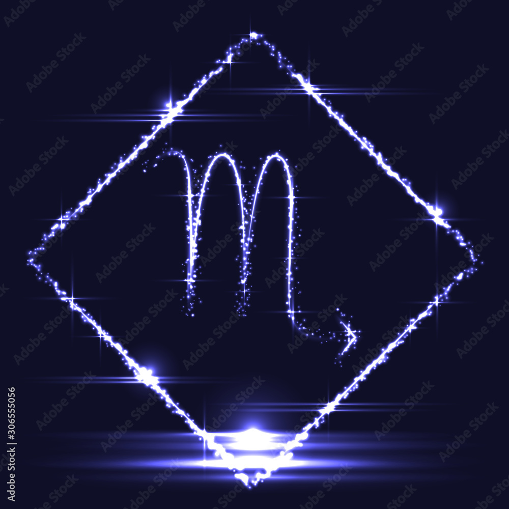 Astrological symbol of Scorpio. Abstract vector shiny western Zodiac ...