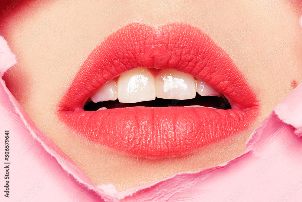 Big beautiful lips, beauty salon, lip enhancement, Botox. Beautiful ...