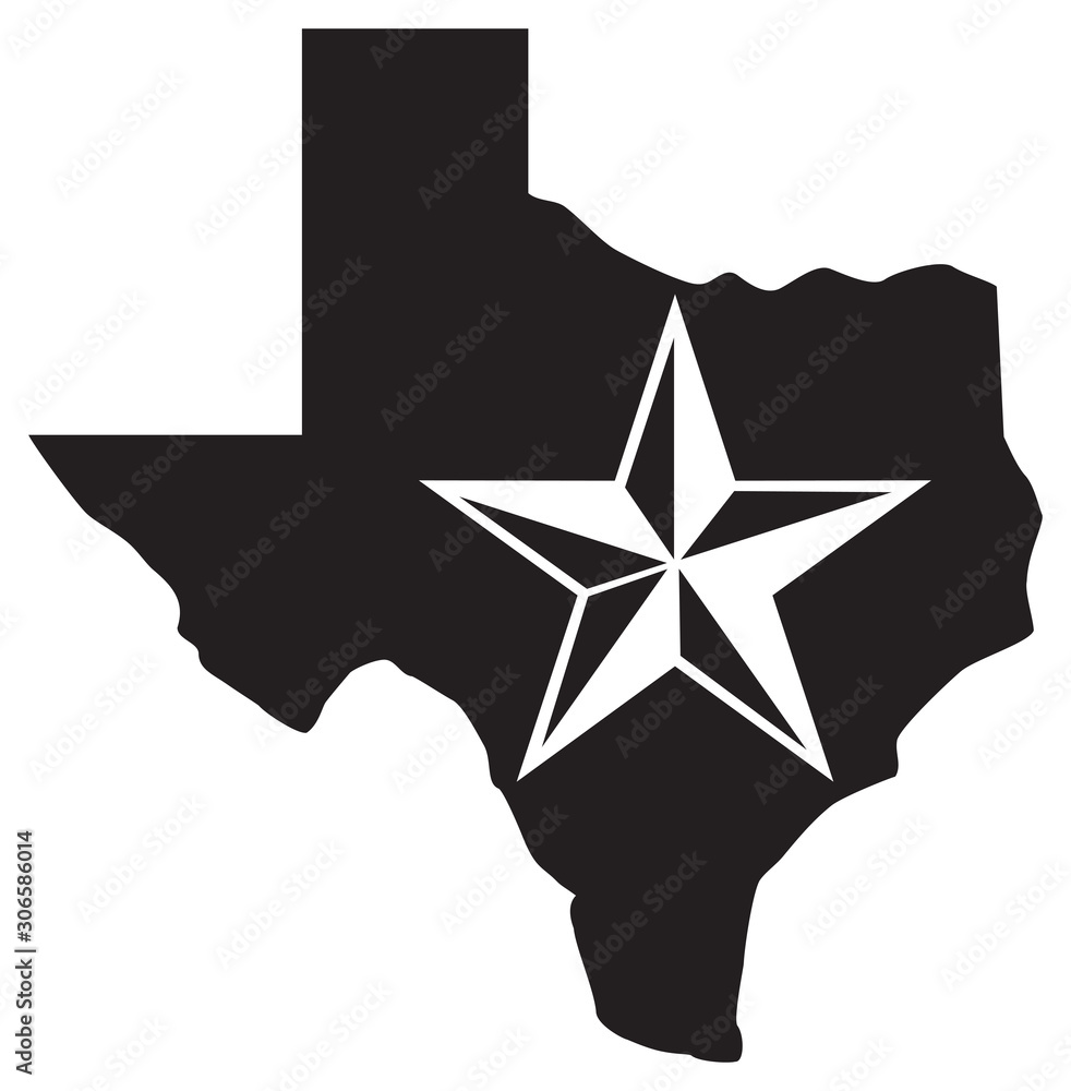 Texas map and star (Lone Star State design) Stock Vector | Adobe Stock