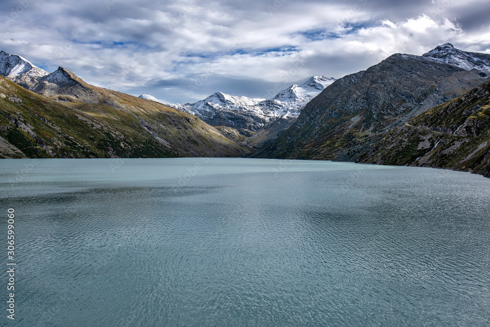Photo & Art Print Mattmark Dam in Switzerland at the end of Saas Fee ...