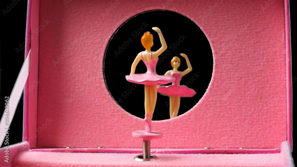 The music casket with the dancing ballerina. Alpha channel included ...