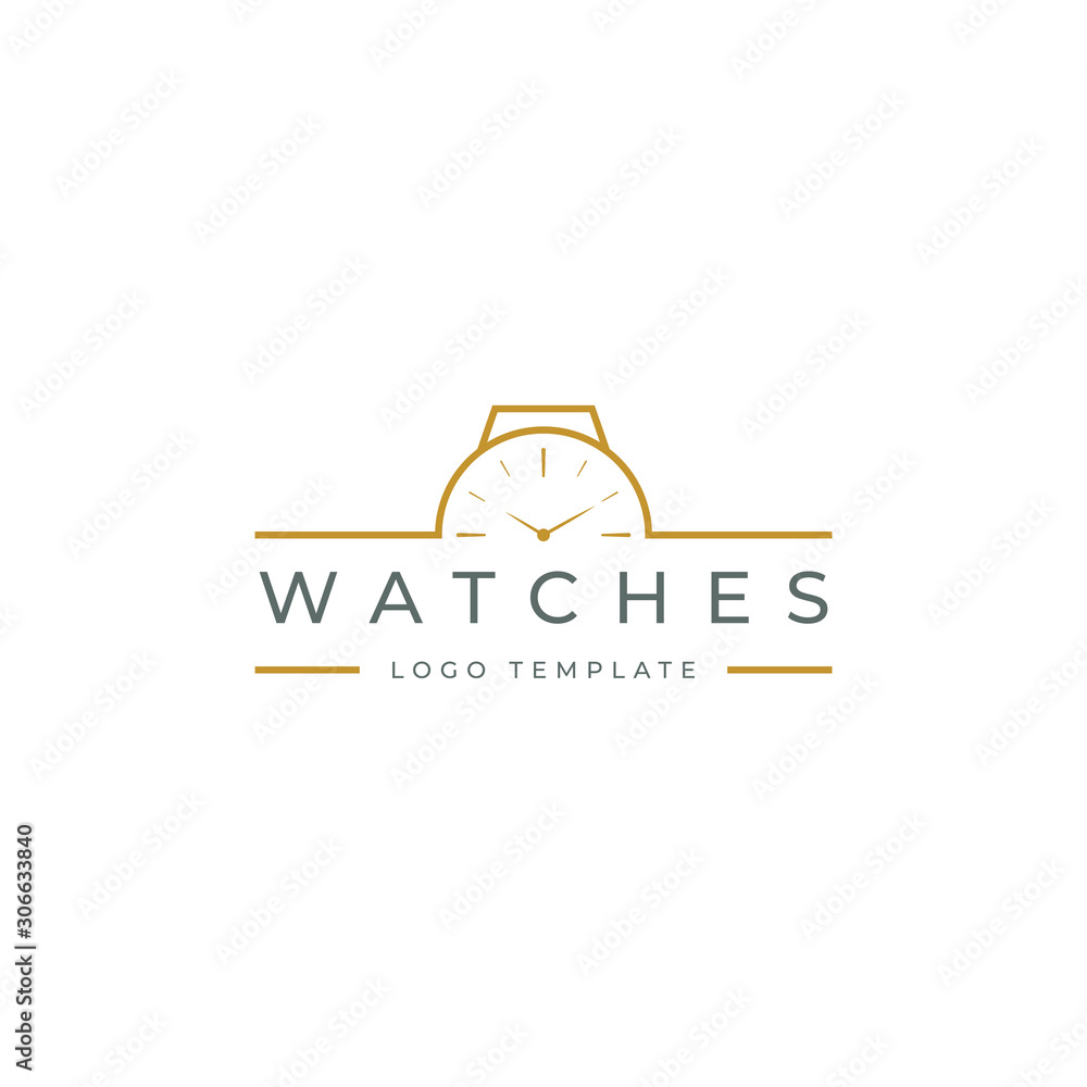 Watches frame logo design template Stock Vector | Adobe Stock