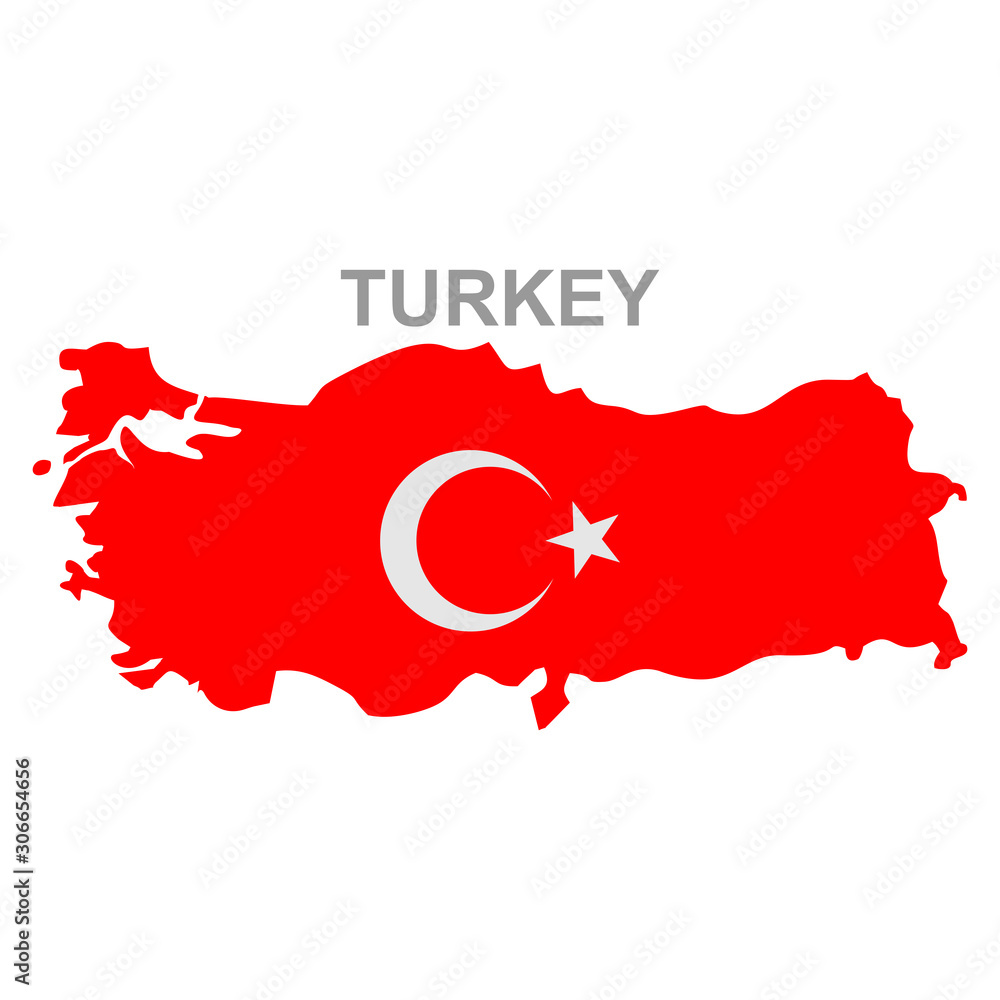 Maps of Turkey with national flags icon vector design symbol Stock ...