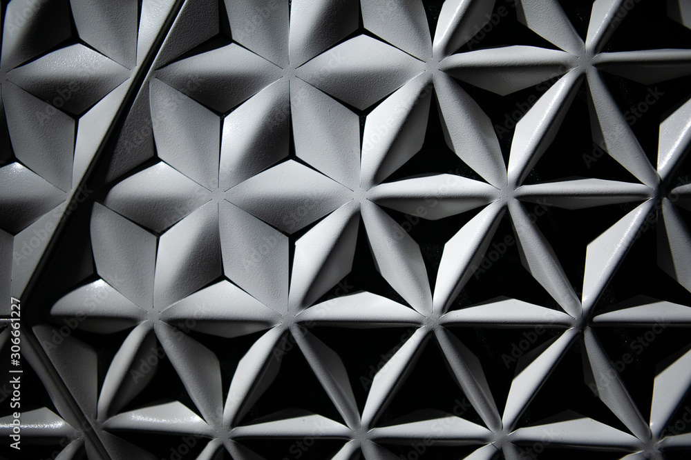 Steel Metallic geometric pattern Modern wall design Silver Reflection ...