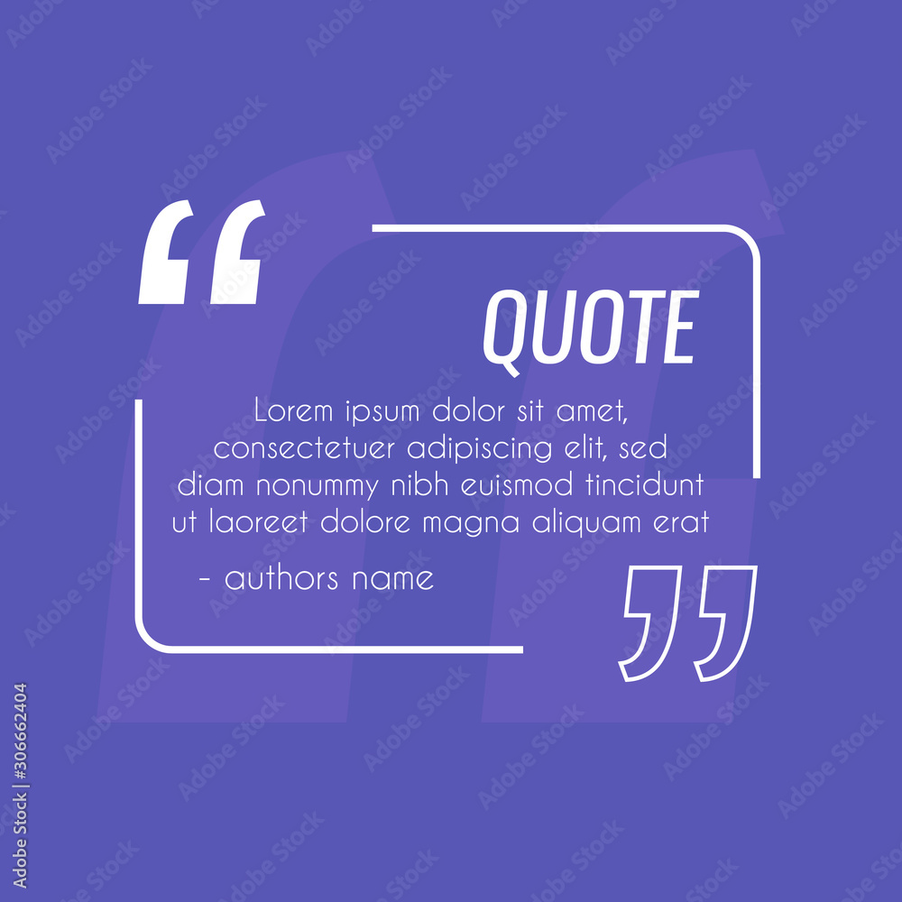 Remark quote text box poster template concept. Citation frame ...