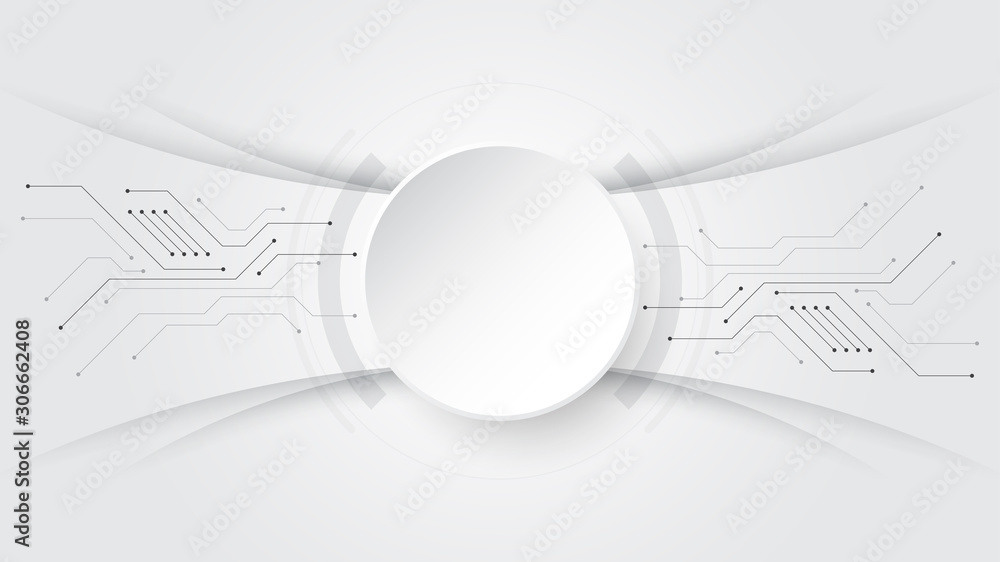 Grey white Abstract technology background with various technology ...