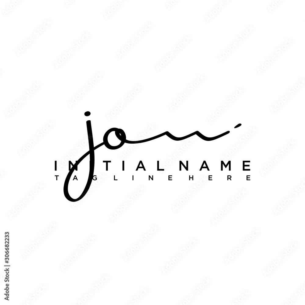Initial letter JO Signature handwriting Logo Vector Stock Vector ...