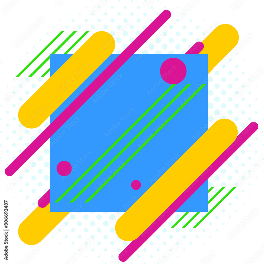 Asymmetrical uneven shaped format pattern object outline multicolour ...