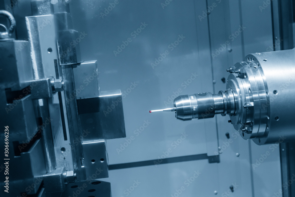 The Coordinate Measuring machine ,CMM probe attach on the horizontal ...