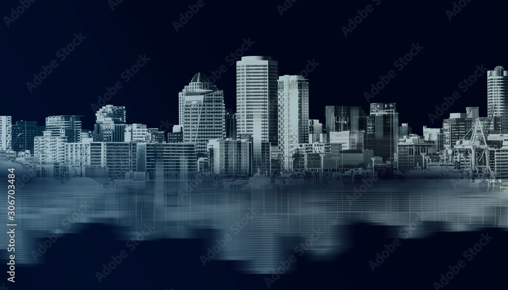 Abstract city building skyline metropolitan area in contemporary color ...