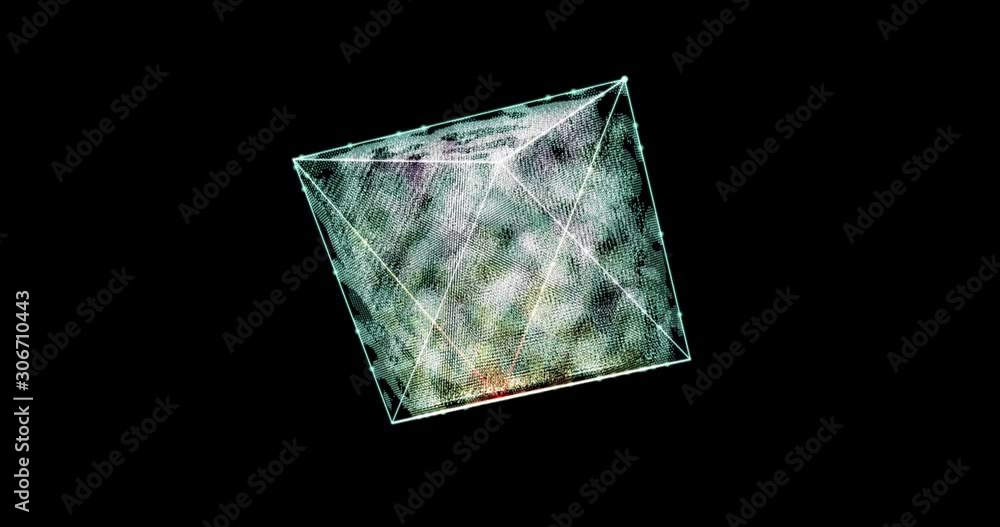 Octahedron - prism. A 3D geometric shape with holographic gradient ...