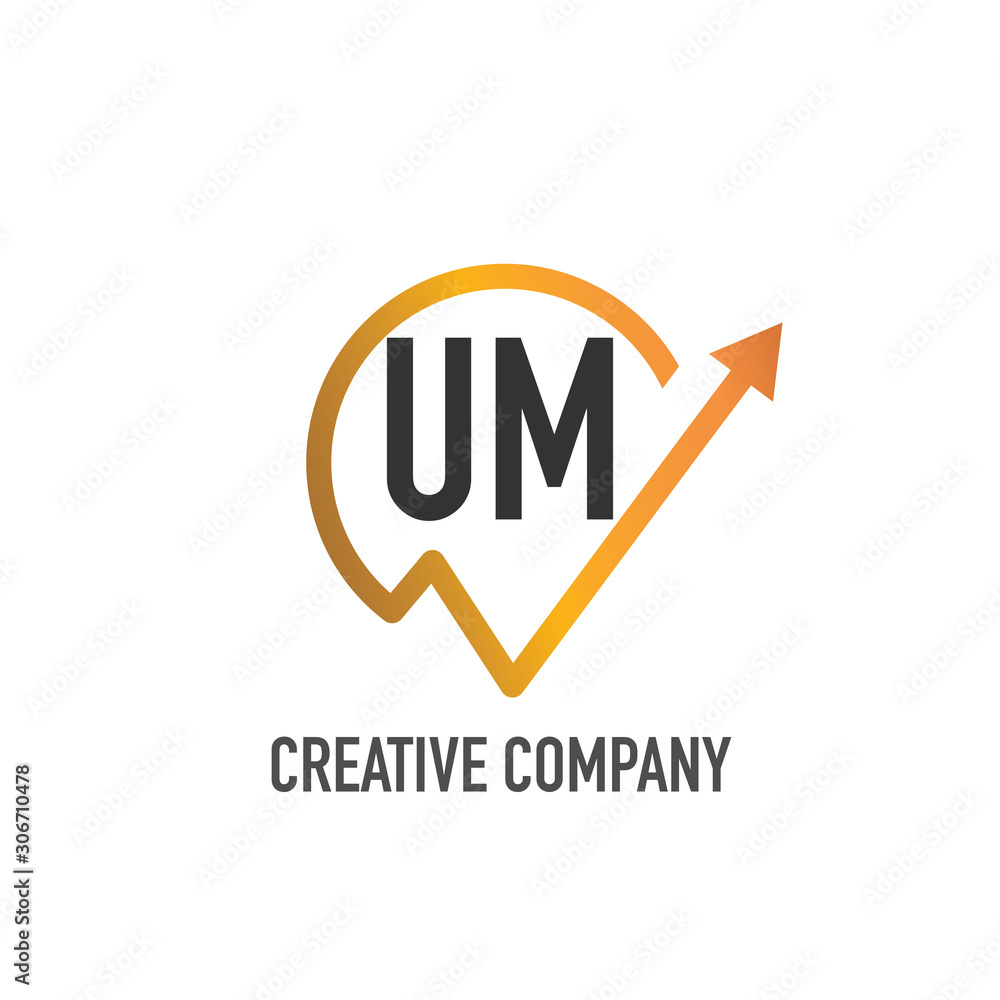 Initial Letter um Real Estate Logo Design Template. Creative House Logo ...