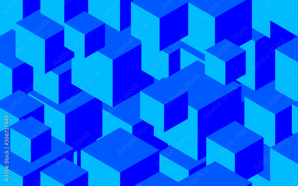 seamless abstract blue background with cubes Stock Vector | Adobe Stock