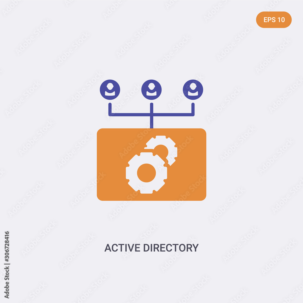 2 color active directory concept vector icon. isolated two color active ...