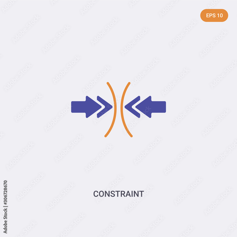 2 color constraint concept vector icon. isolated two color constraint ...