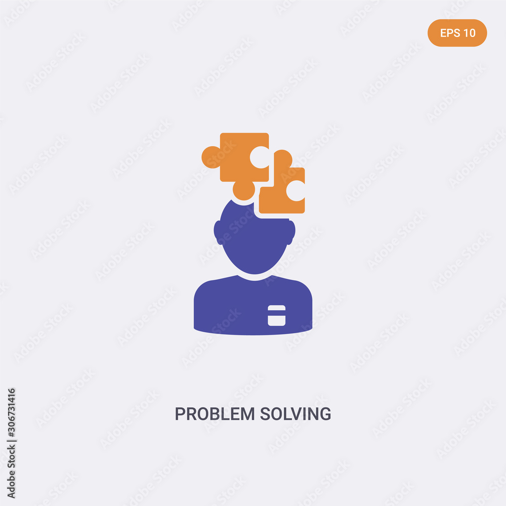 2 color problem solving concept vector icon. isolated two color problem ...