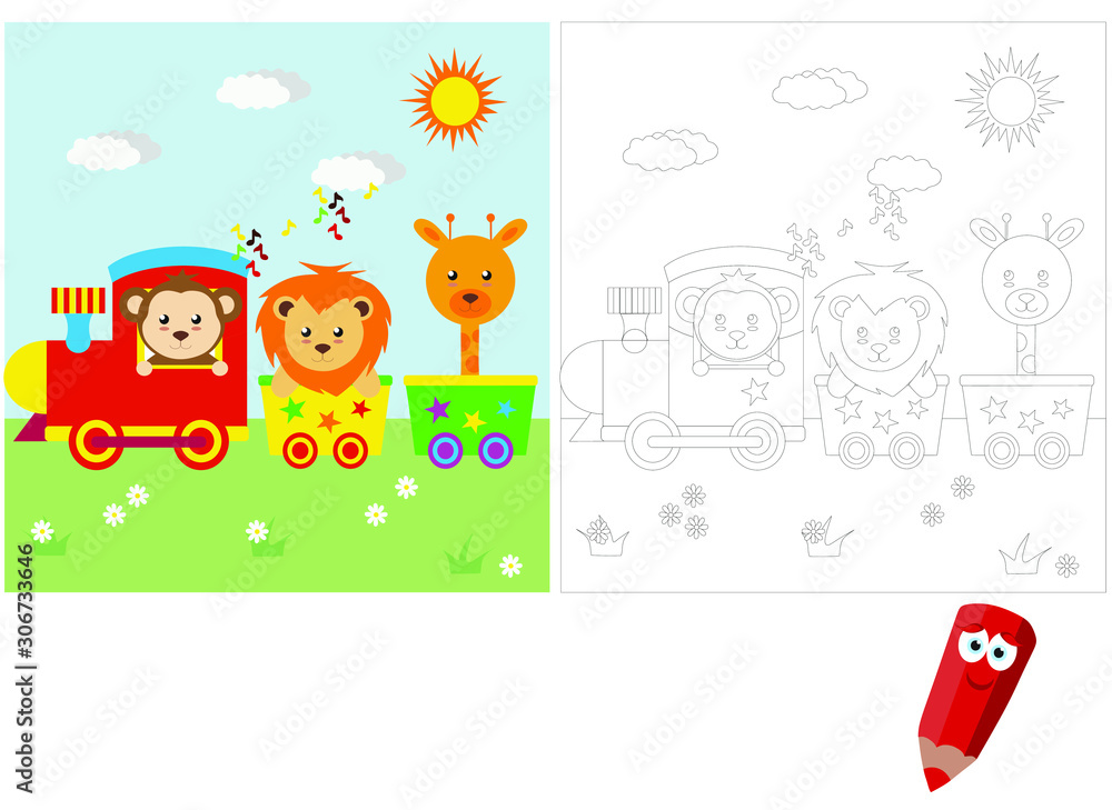 Circus Train Coloring Pages