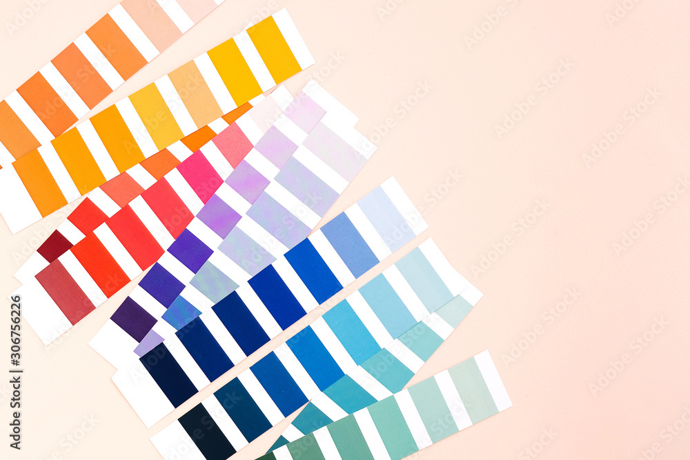 Color palette with various samples. Rainbow sample colors catalogue ...