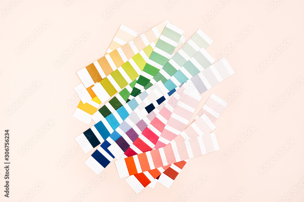 Color palette with various samples. Rainbow sample colors catalogue ...