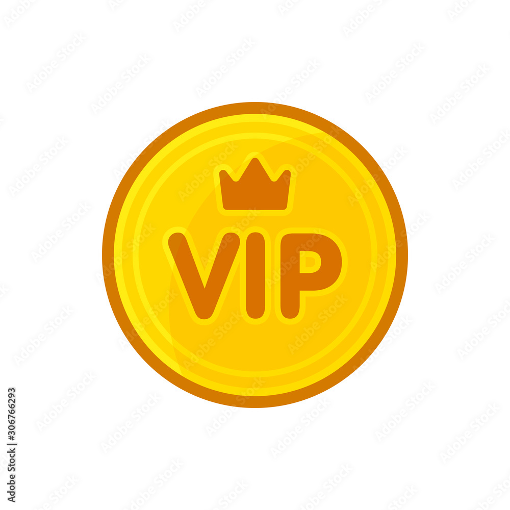 Golden color Vip icon. Isolated vector sign symbol Stock Vector | Adobe ...