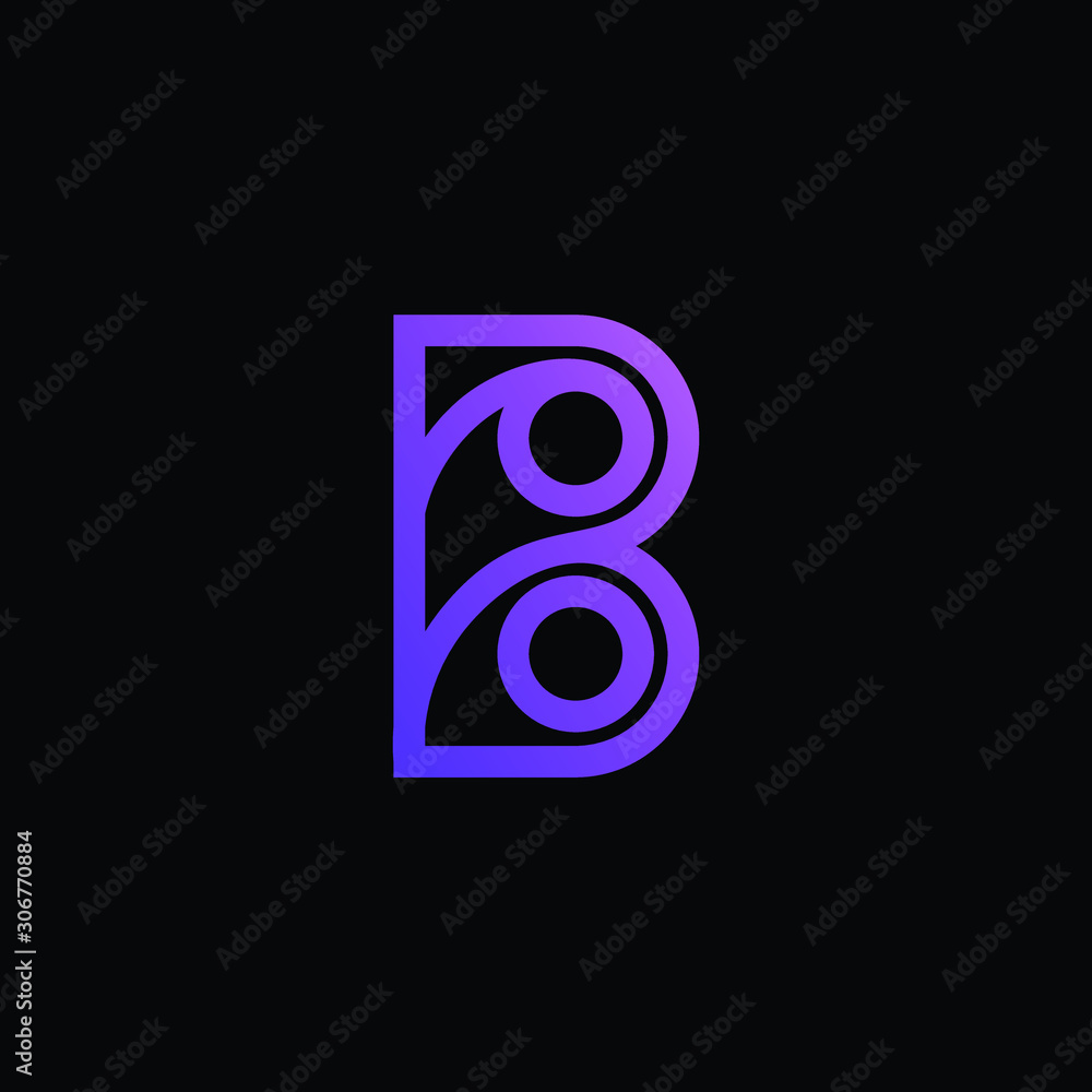 B Gradient logo vector template download Stock Vector | Adobe Stock