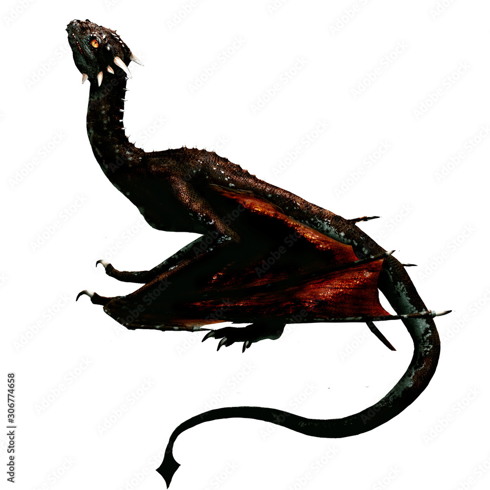 Little dragon red dragon baby dragon Mythological creature Stock ...