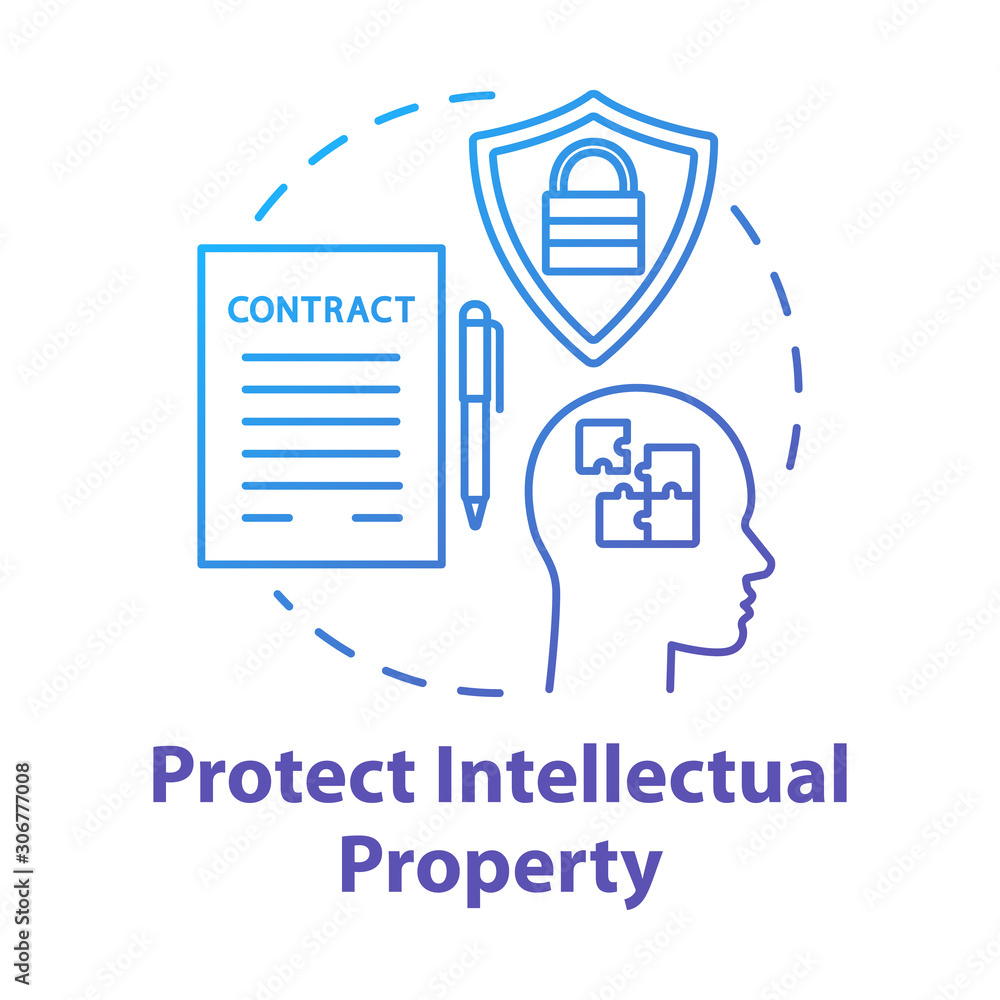 Protect intellectual property concept icon. Copyright legislation ...