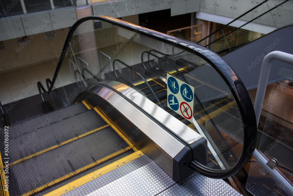 Escalator Guidelines. signs on an escalator, warning signs, the ...