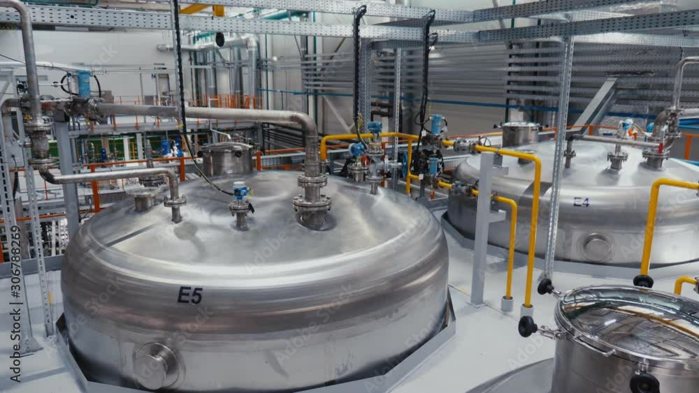 huge production tanks for fertilizers producing at plant Stock Video ...