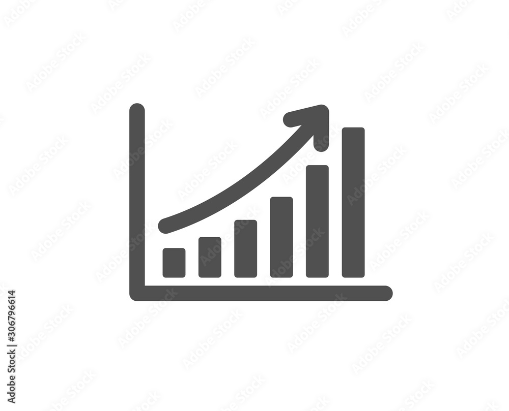 Column chart sign. Graph icon. Growth diagram symbol. Classic flat ...