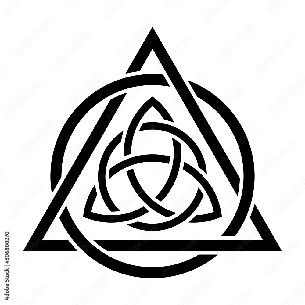 Triquetra Inside A Triangle Interlaced With Circle Symbol Stock triquetra-inside-a-triangle-interlaced-with-circle-symbol-stock