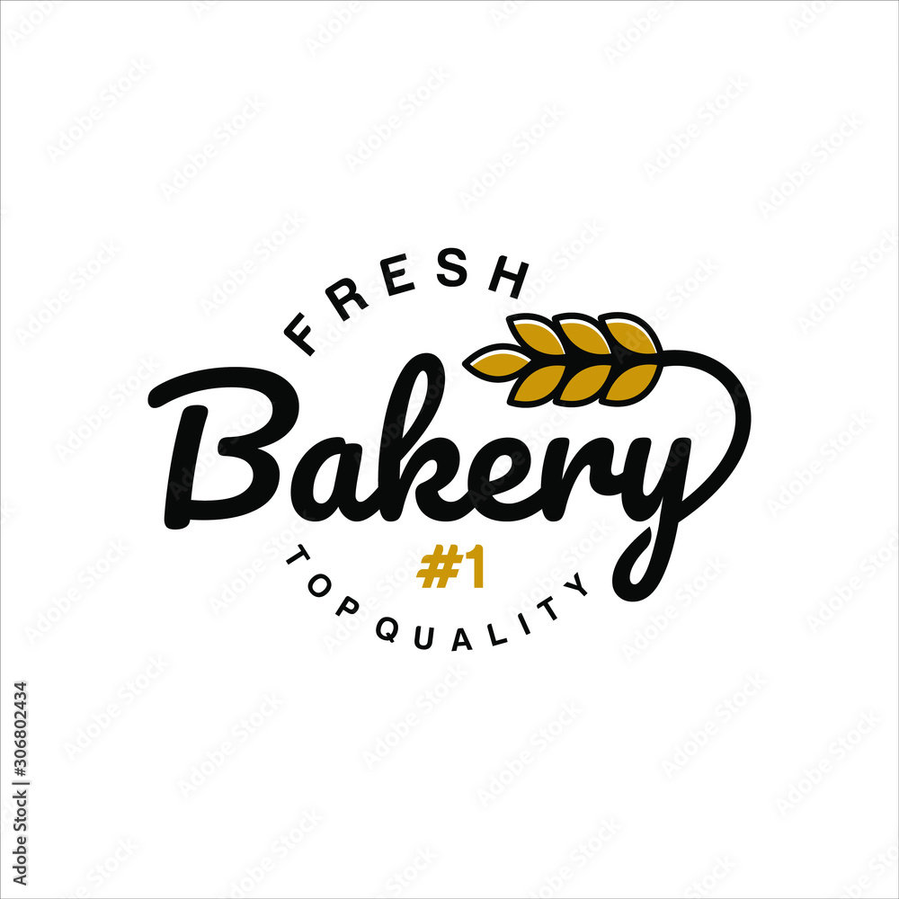 Bakery Logo Food Bake Bake Meal Ideas Simple Badge Stamp Modern Concept ...