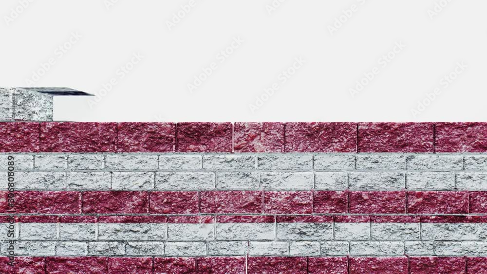 America wall, brick wall of United states USA with the US flag ...