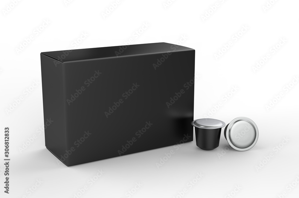 Blank coffee capsule hard box packaging for mock up and branding. 3d ...