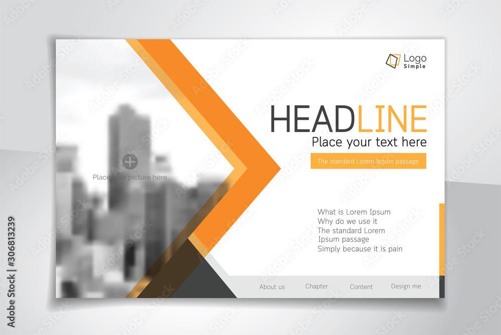 Horizontal vector background template for page covers, flyers, leaflets ...
