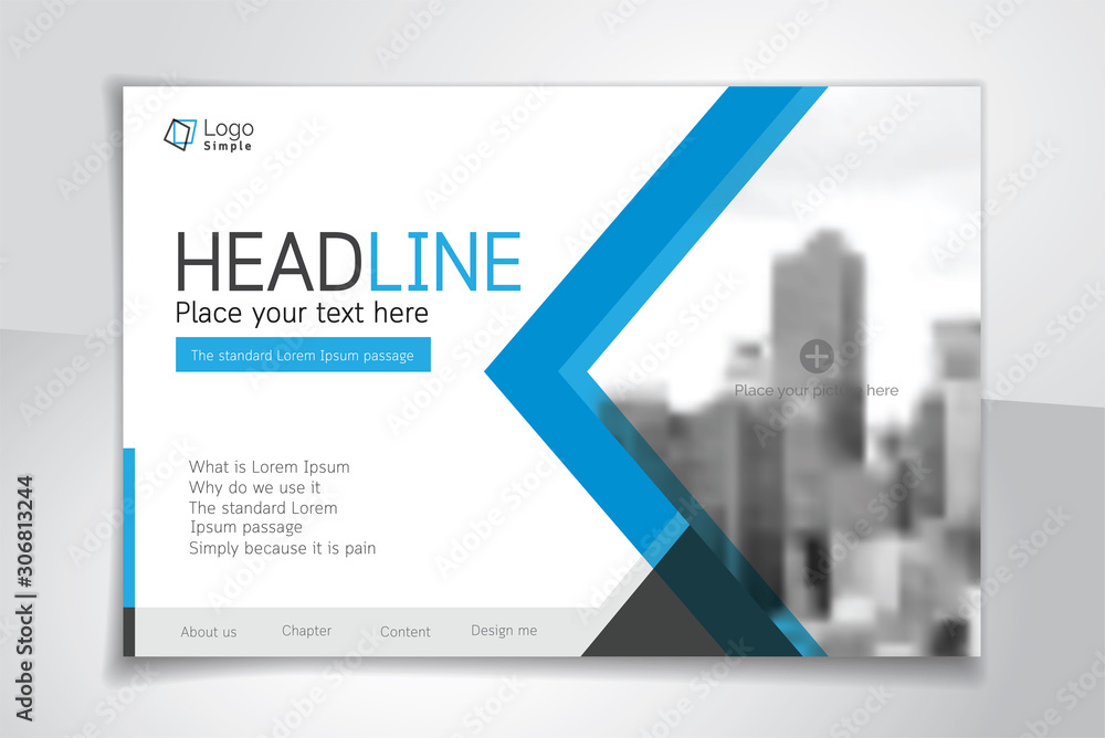 Horizontal vector background template for page covers, flyers, leaflets ...