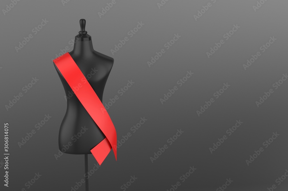 Blank sash template for event. 3d render illustration. Stock ...