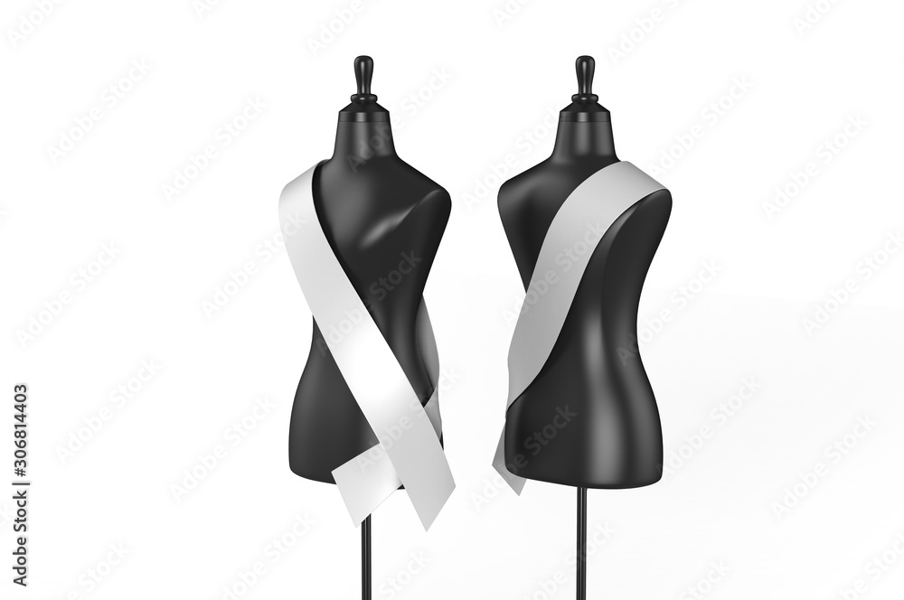 Blank sash template for event. 3d render illustration. Stock ...