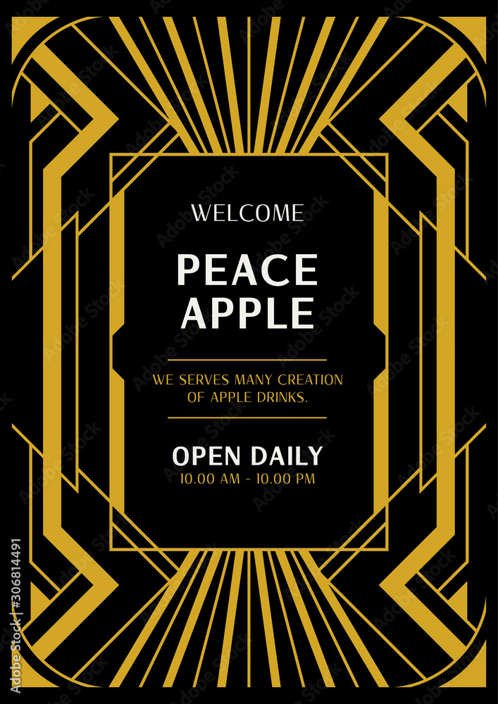 Art Deco Flyer Design Elegant Geometric for Exclusive Theme Stock ...