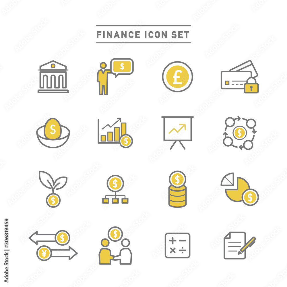 FINANCE ICON SET Stock Vector | Adobe Stock