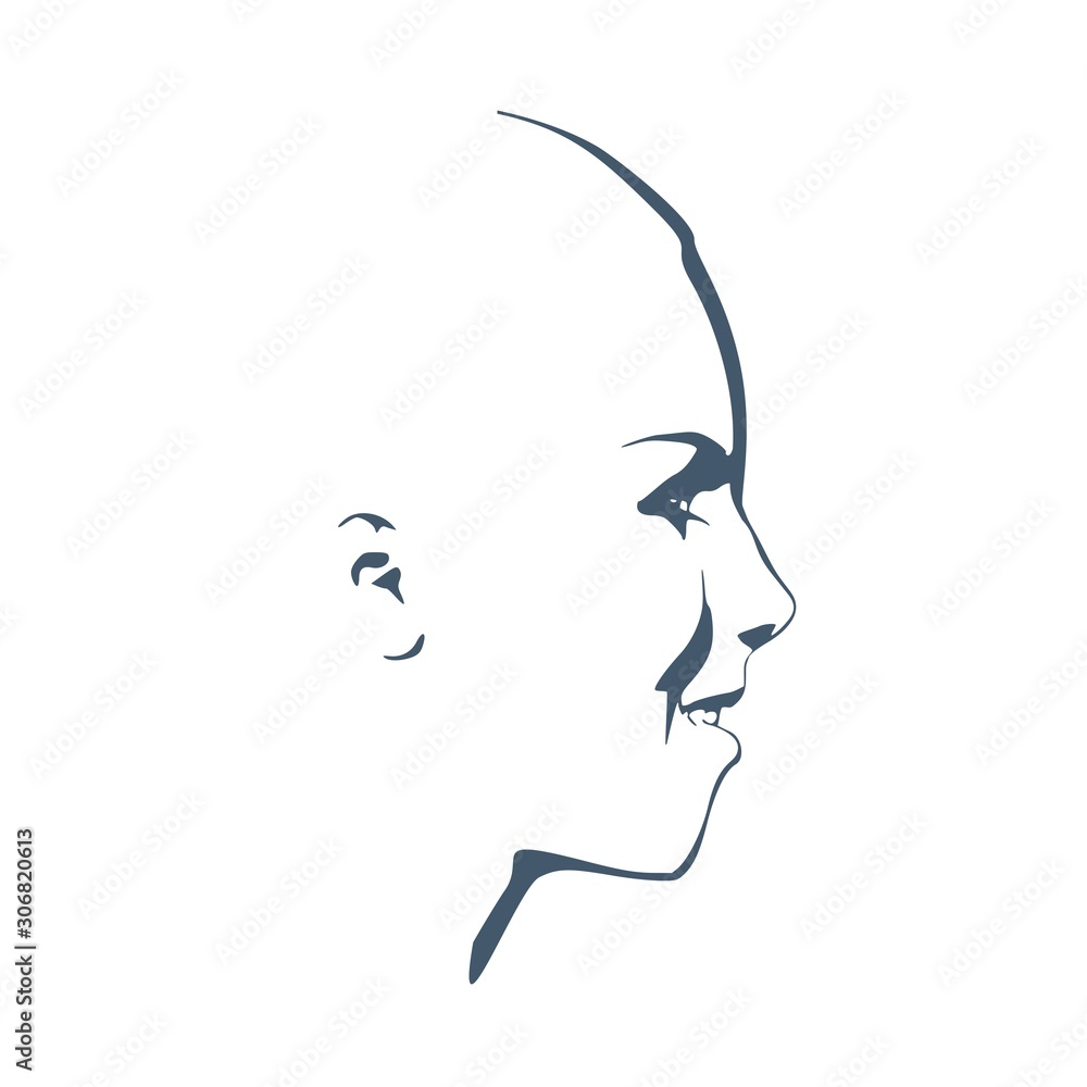 Open Mouth Profile Silhouette
