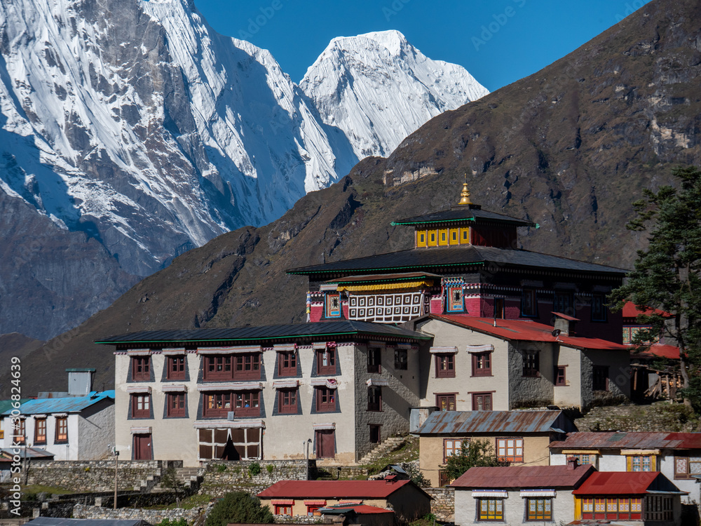 Tengboche monastery in Nepal, in the way to Mount Everest Stock Photo ...