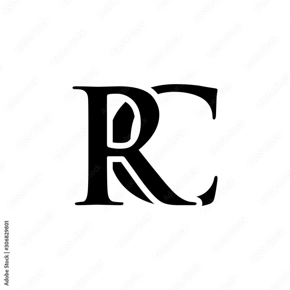 Initial rc alphabet logo design template vector Stock Vector | Adobe Stock