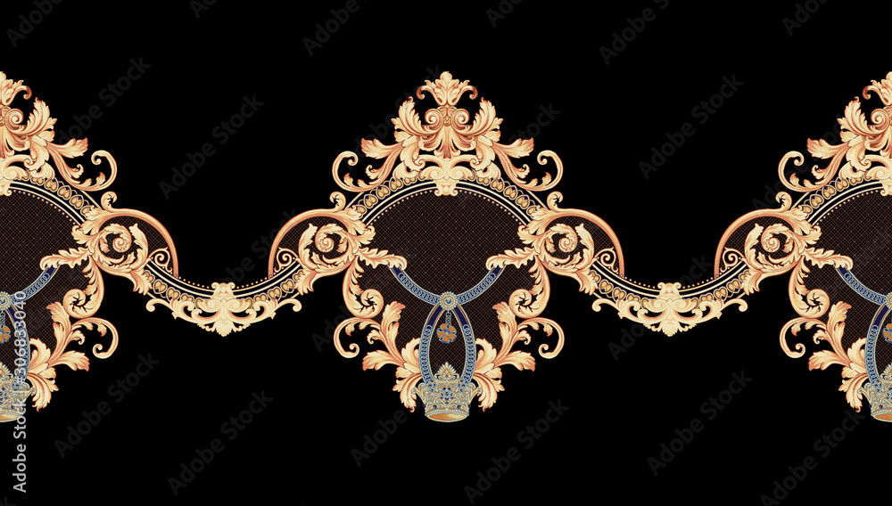 Baroque design, luxury European design，the wallpaper design Stock ...