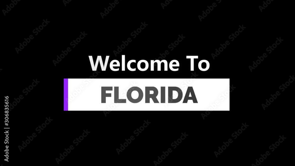 Welcome To FLORIDA Text Animation in Full HD. Welcome To FLORIDA Motion ...