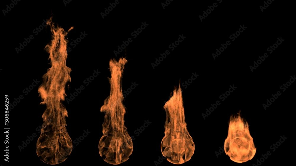 Burning fireball flame effect. Rendered with alpha channel. Easy to use ...