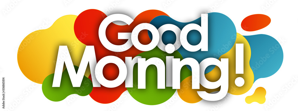 good morning in color bubble background Stock Illustration | Adobe Stock