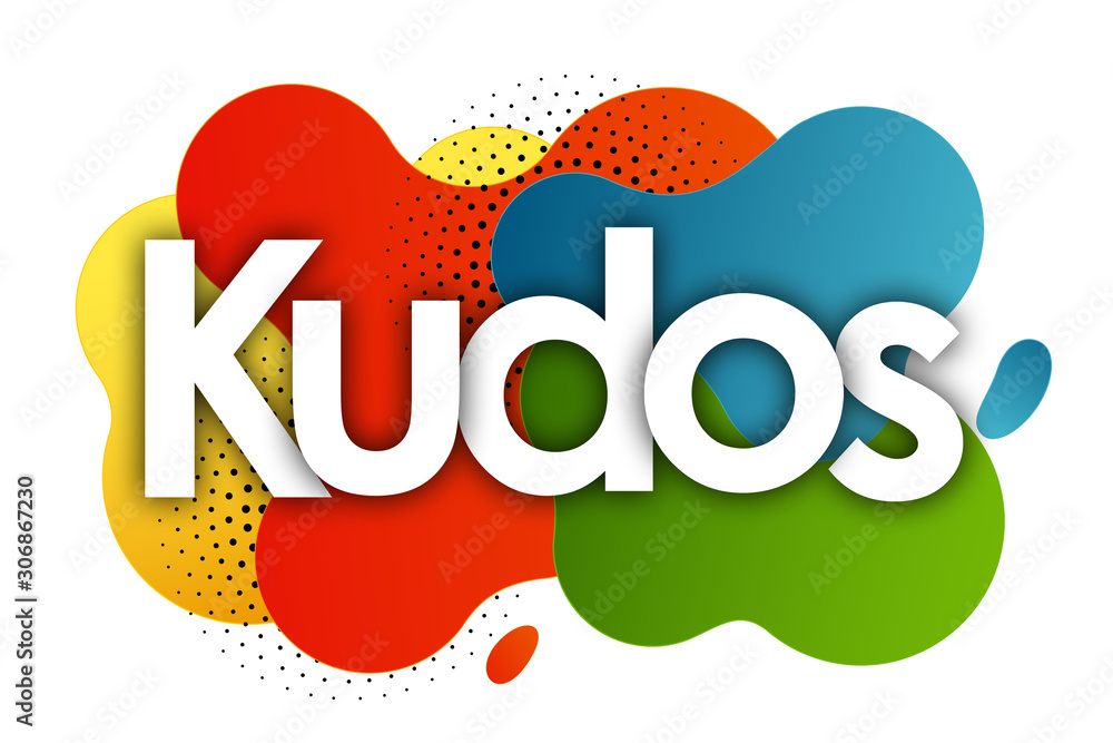 Kudos in color bubble background Stock Illustration | Adobe Stock