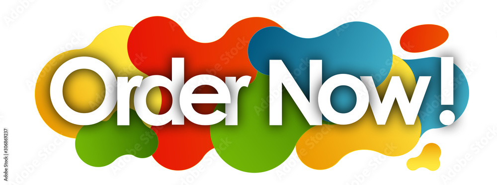 order now in color bubble background Stock Illustration | Adobe Stock