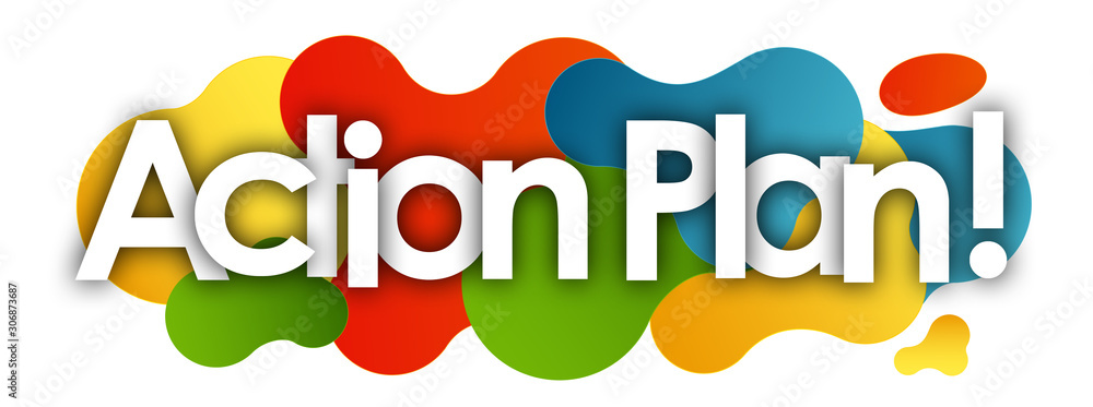action plan in color bubble background Stock Illustration | Adobe Stock